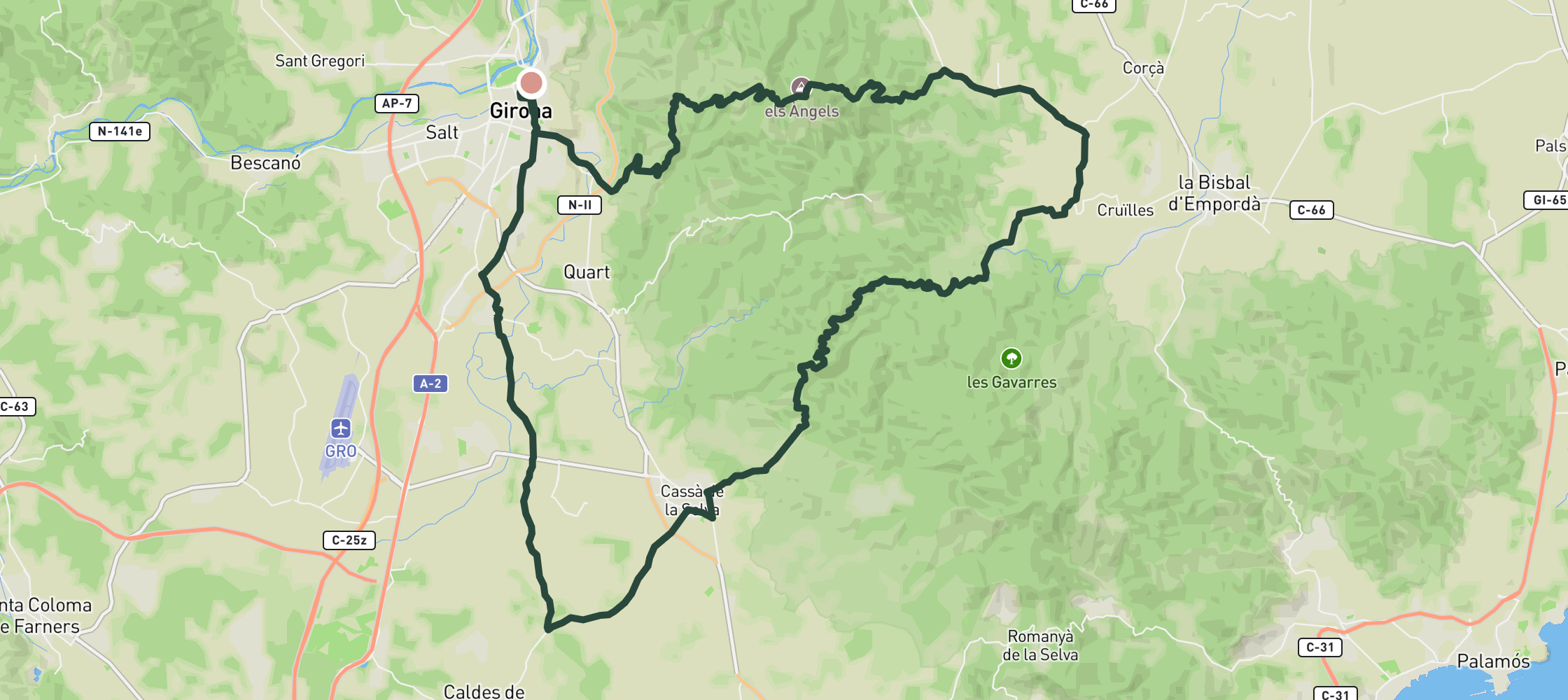 Els Angels - Hicanpie loop - Cycling Route in Girona, Spain - The Ride ...